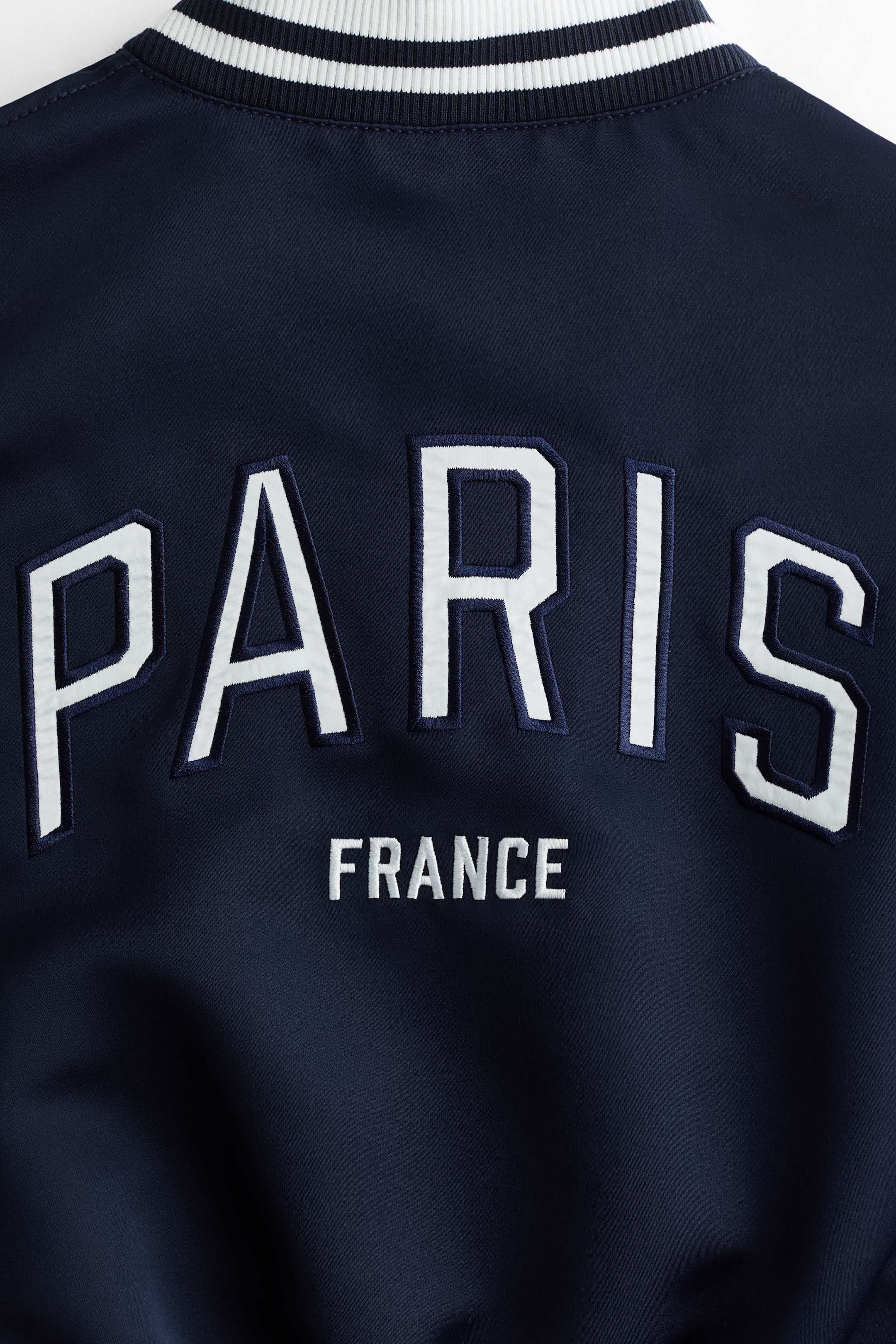 Women's Navy blue/Paris Embroidered-detail bomber jacket | H&M HK