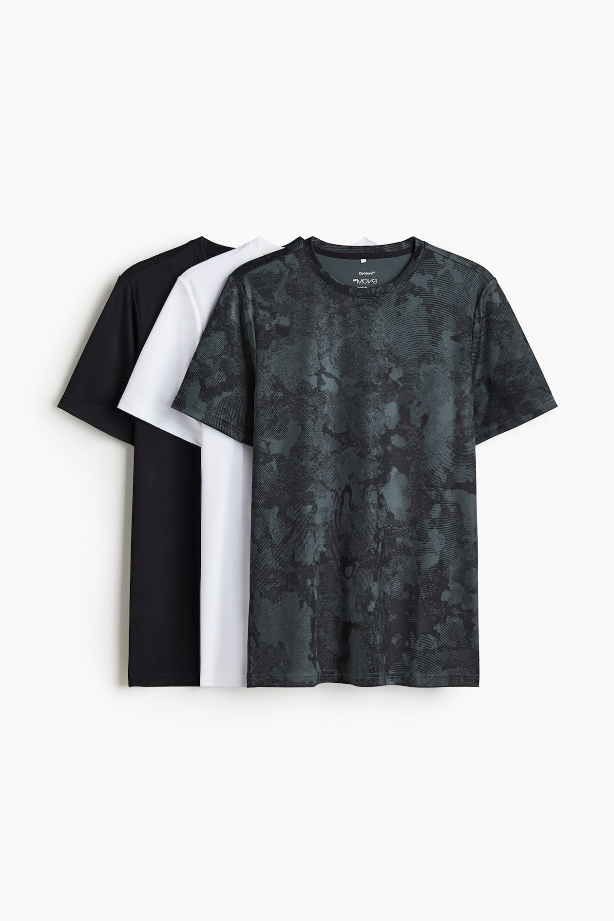 3-pack Playeras deportivas Regular con DryMove™ - Verde oscuro/Diseño ...
