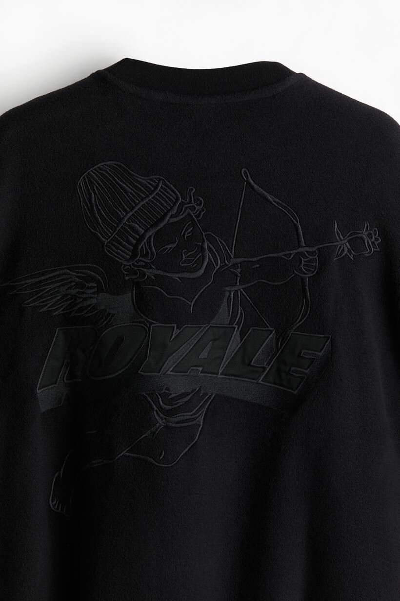 Loose Fit Printed sweatshirt - Black/Royale - Men | H&M IN