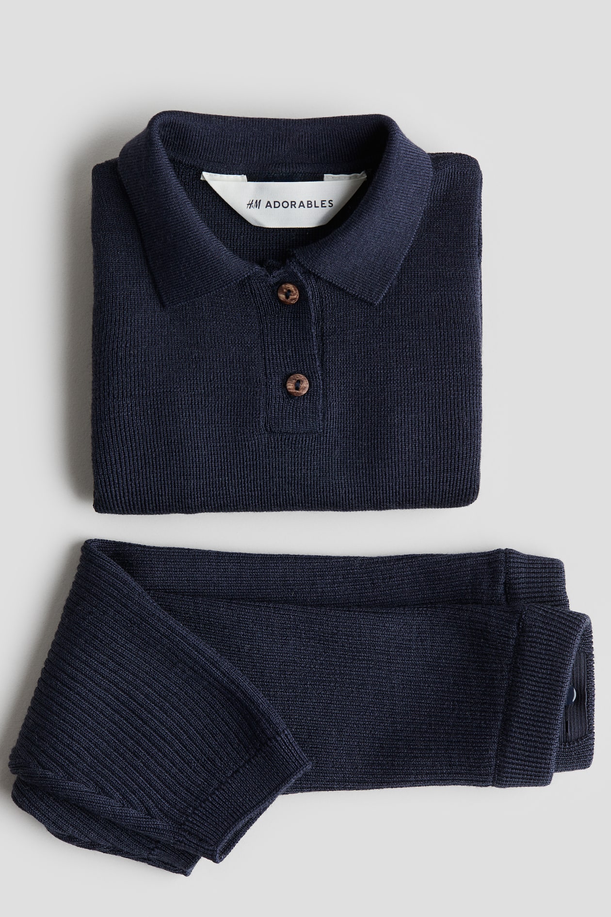 2-piece Merino Wool Set - Navy blue - Kids | H&M US
