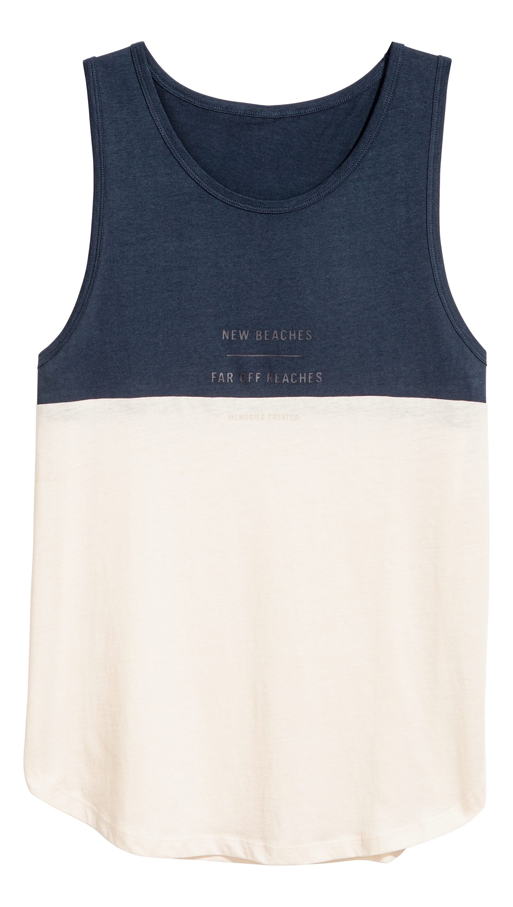 Color-block Tank Top - Dark blue/cream - Men | H&M US