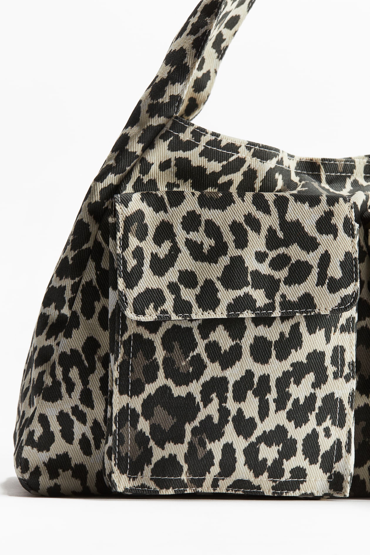 Women's Dark brown/Leopard print Cotton twill shopper | H&M IN