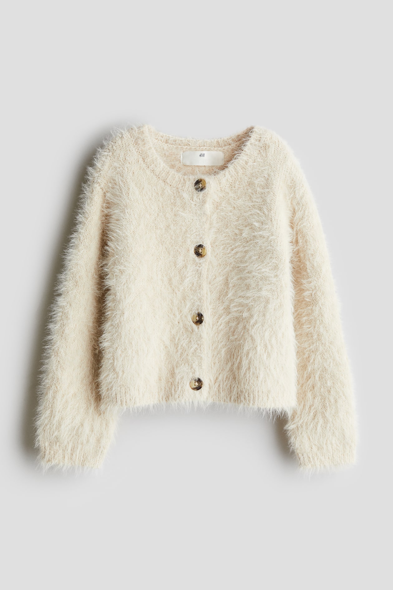 Cream Fuzzy Cardigan for kids | H&M US
