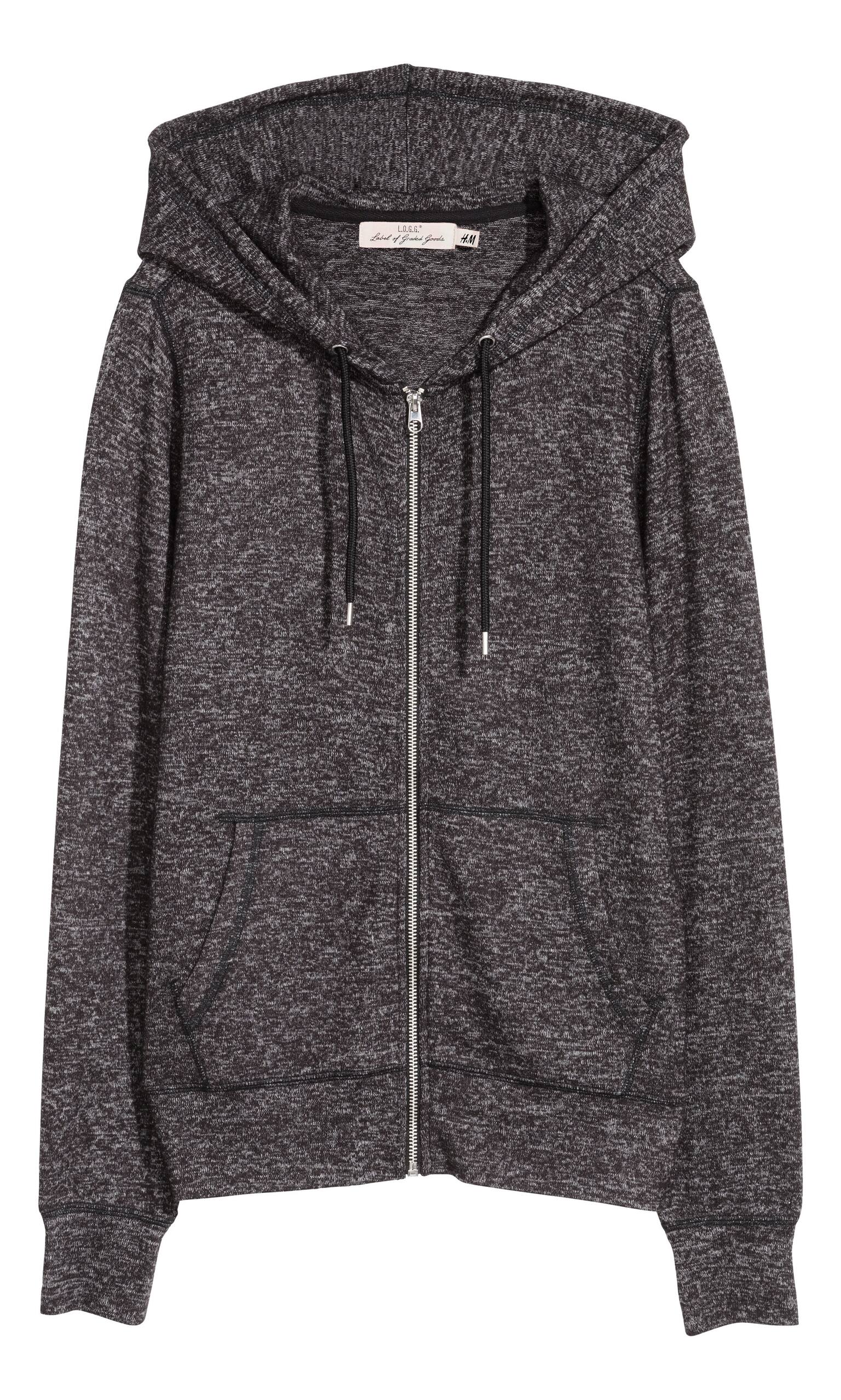 Fine-knit Hooded Jacket - Black melange - Ladies | H&M US