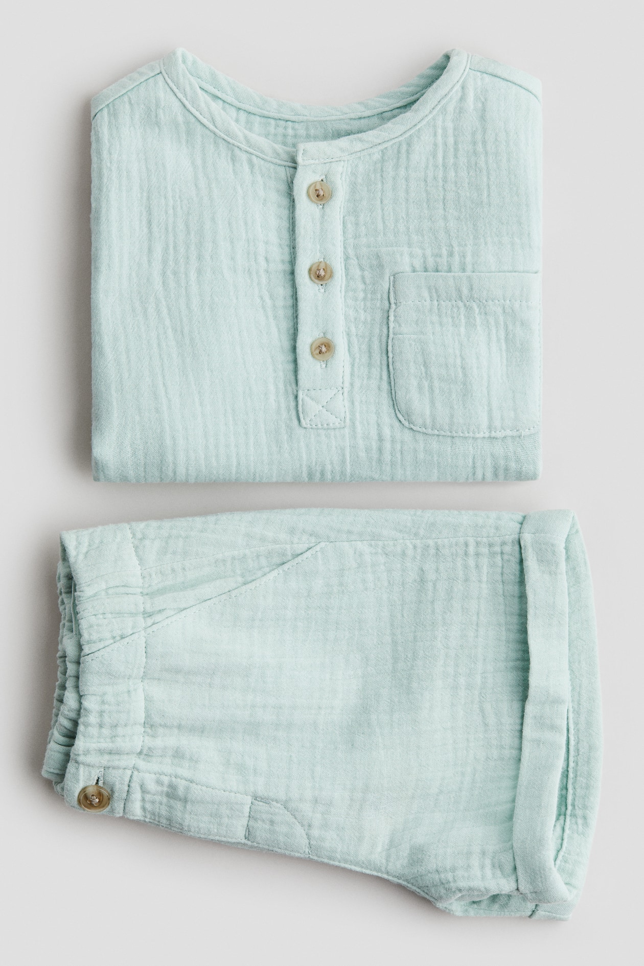 - 2-piece cotton muslin set - Turquoise - Kids | H&M US