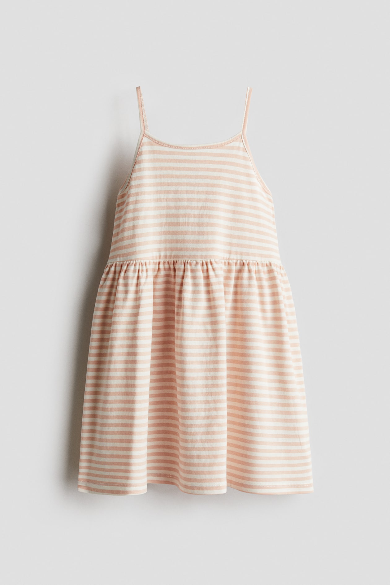 Peach pink/white striped Cotton Jersey Dress for kids | H&M US