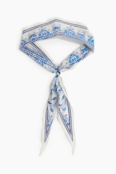 Bead-Detail Neck Scarf - White/paisley-patterned - Ladies | H&M US
