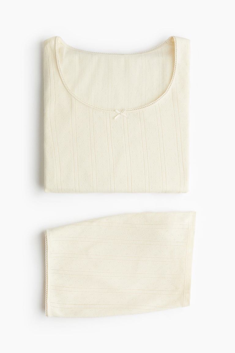 Women's Light yellow Pointelle Pajamas | H&M US