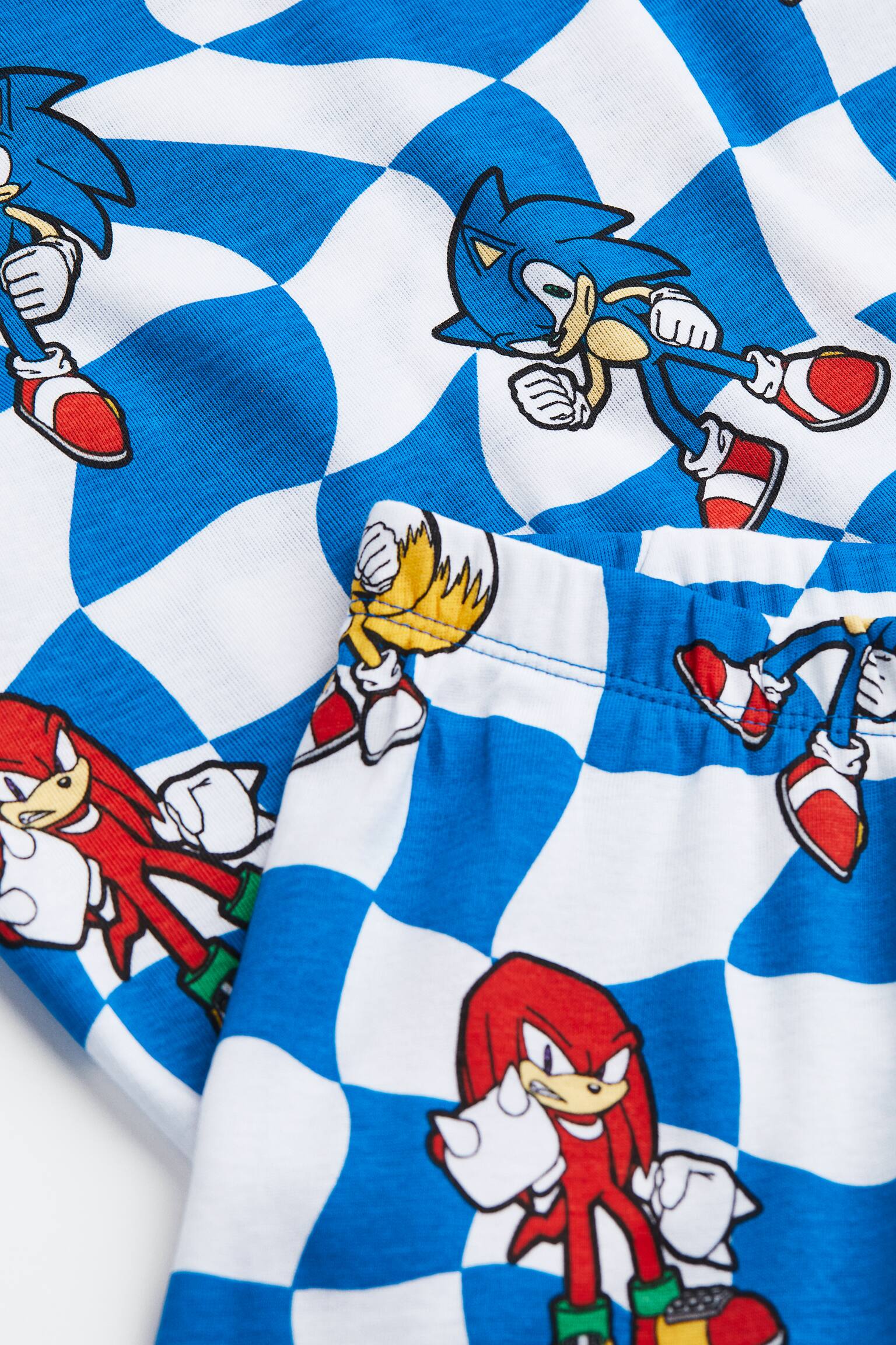 Printed pyjamas - Round neck - Long sleeve - Bright blue/Sonic the ...