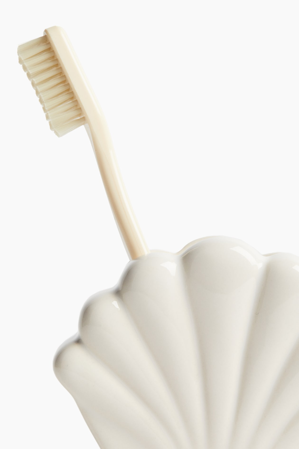Light beige Seashell-Shaped Toothbrush Mug at H&M Home | H&M US