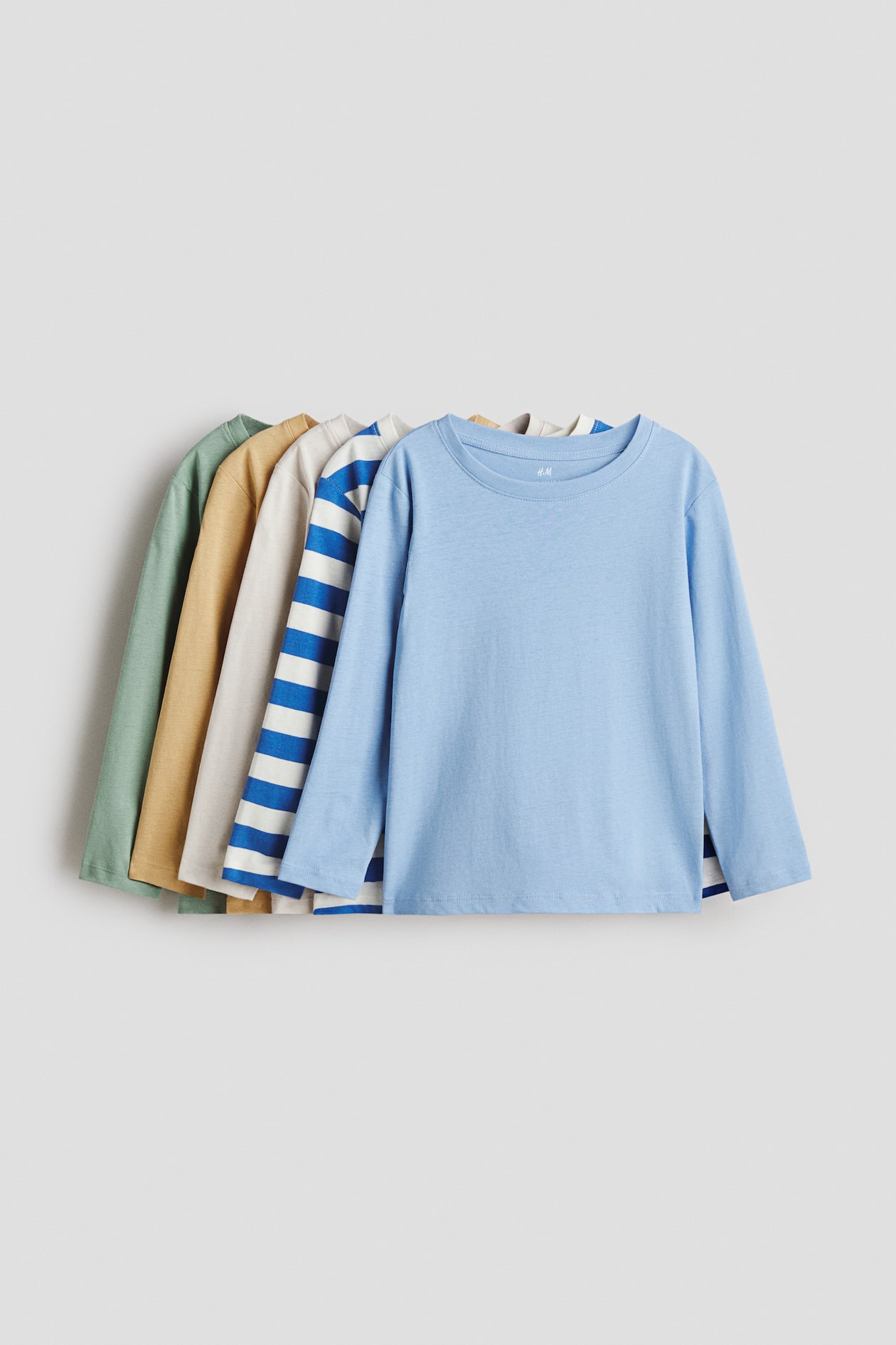 Light blue/Striped 5-pack long-sleeved T-shirts for kids | H&M GB