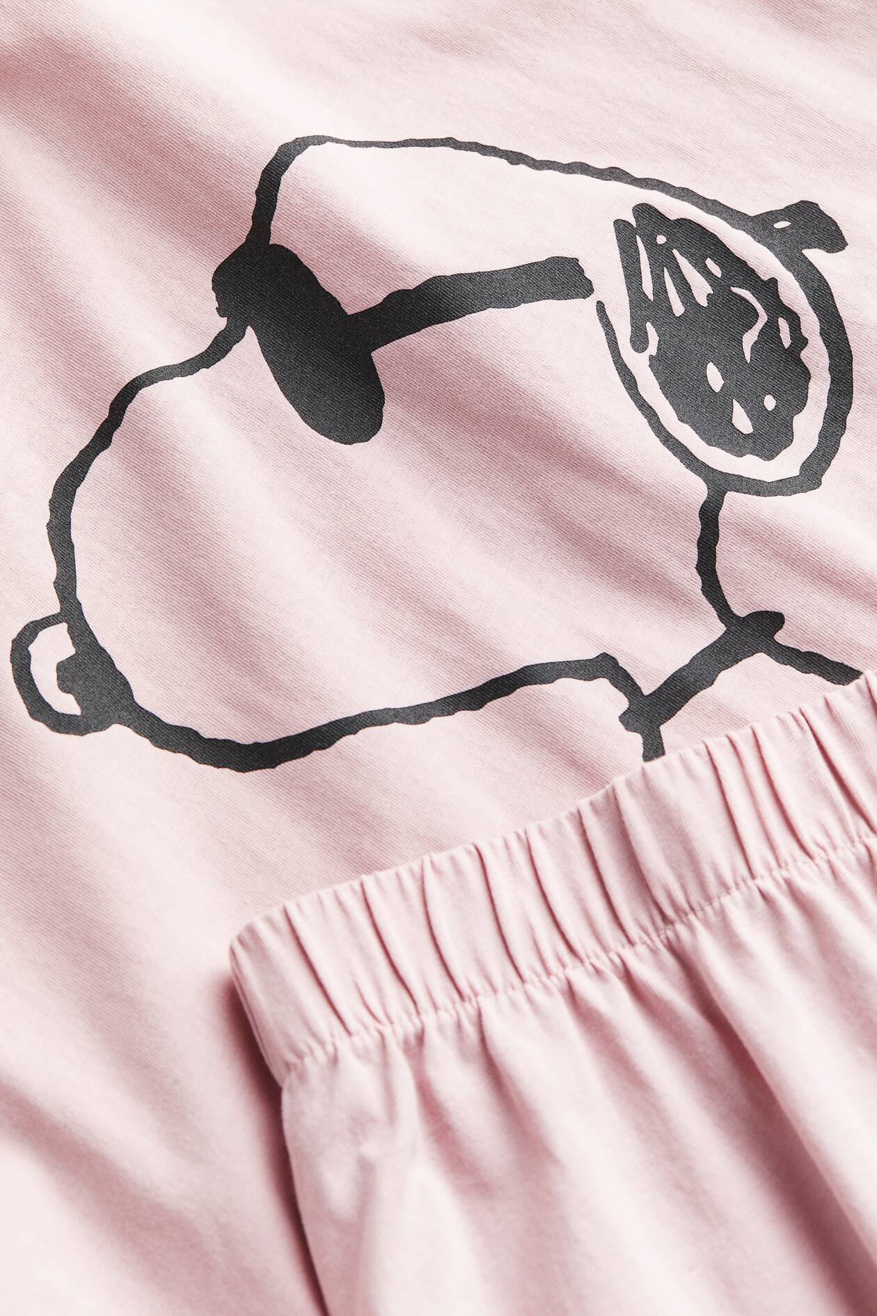 Pyjama en jersey de coton - Rose clair/Snoopy - FEMME | H&M CA