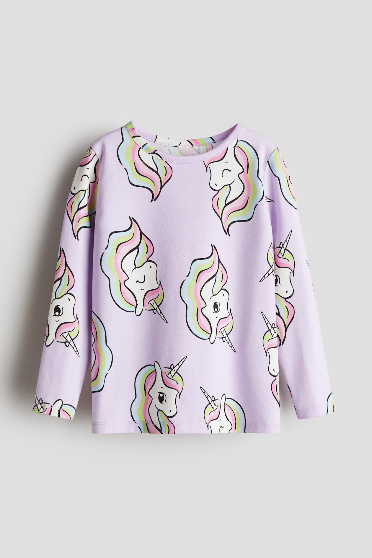 Dżersejowy top z nadrukiem - Jasnofioletowy/Jednorożce - Dziecko | H&M PL