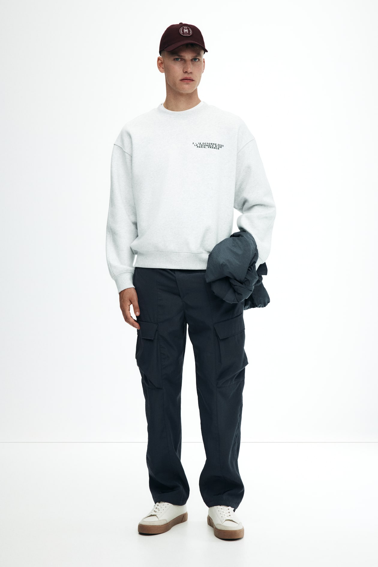 Calças cargo em nylon Relaxed Fit - Azul aço - HOMEM | H&M PT
