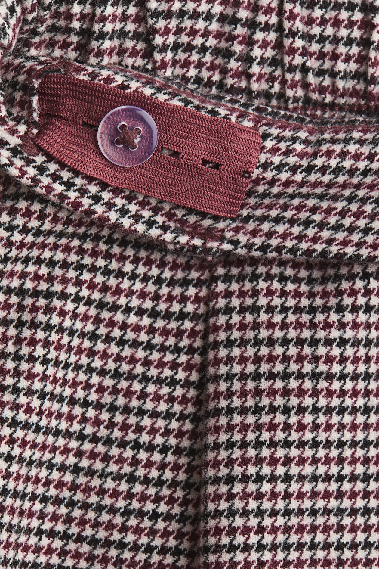 Dark red/Dogtooth pattern Cotton jersey chinos for kids | H&M SG