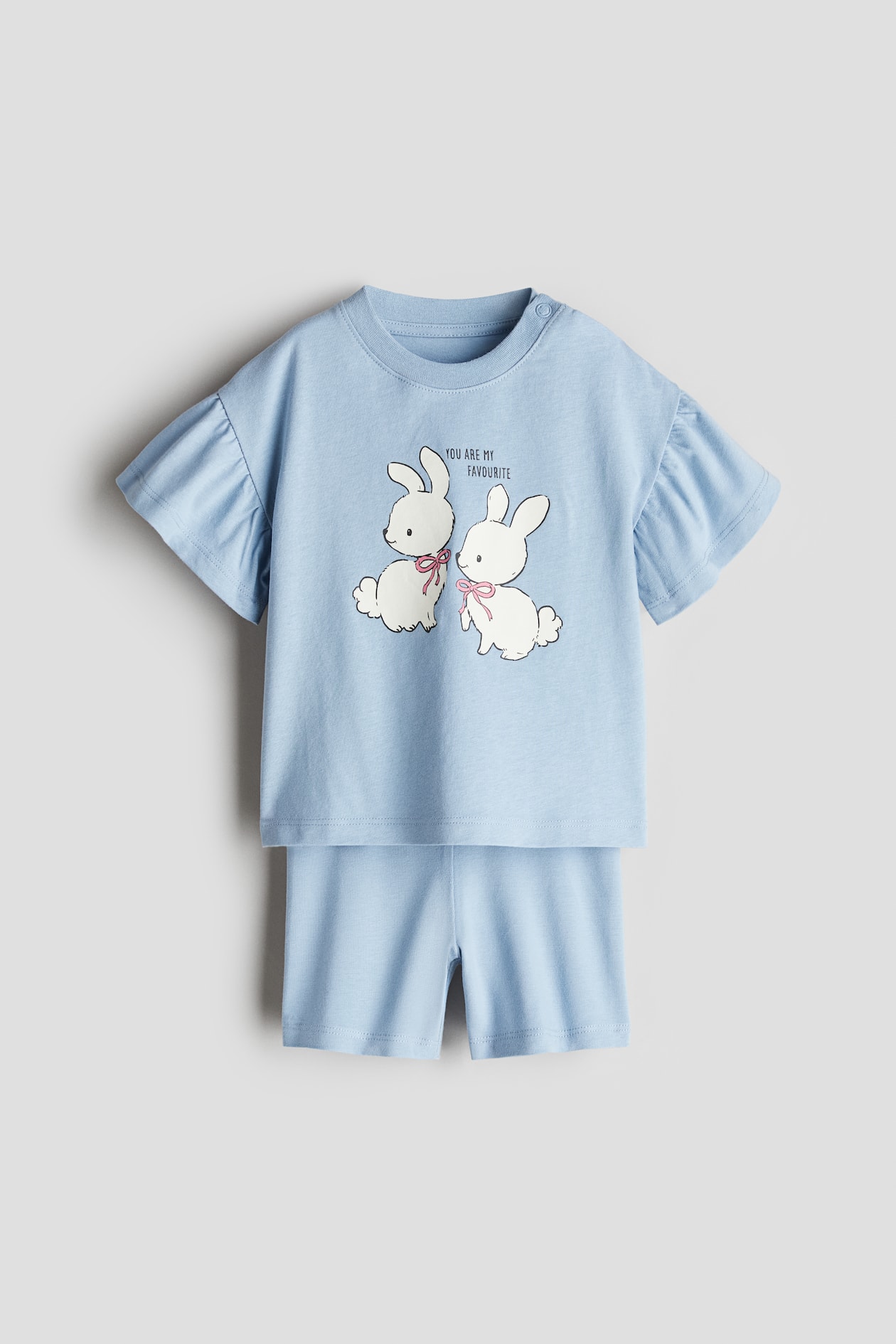 Light blue/rabbits 2-piece Cotton Jersey Set for kids | H&M CA