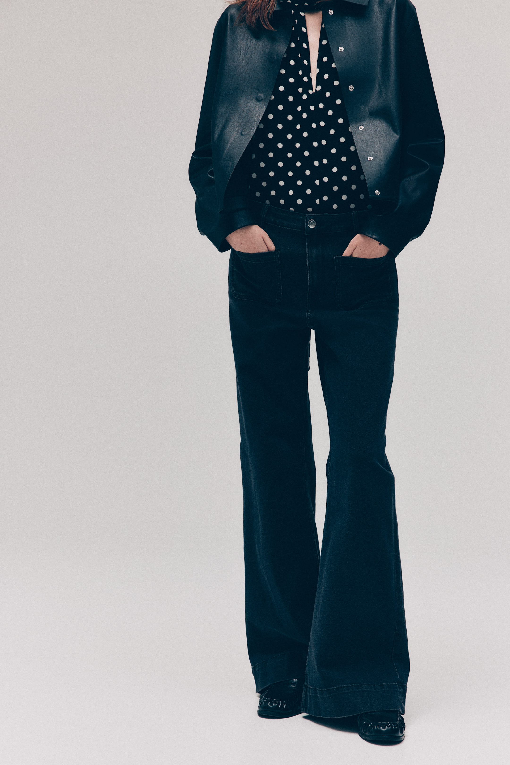 Wide High Jeans - Denimschwarz - DAMEN | H&M CH