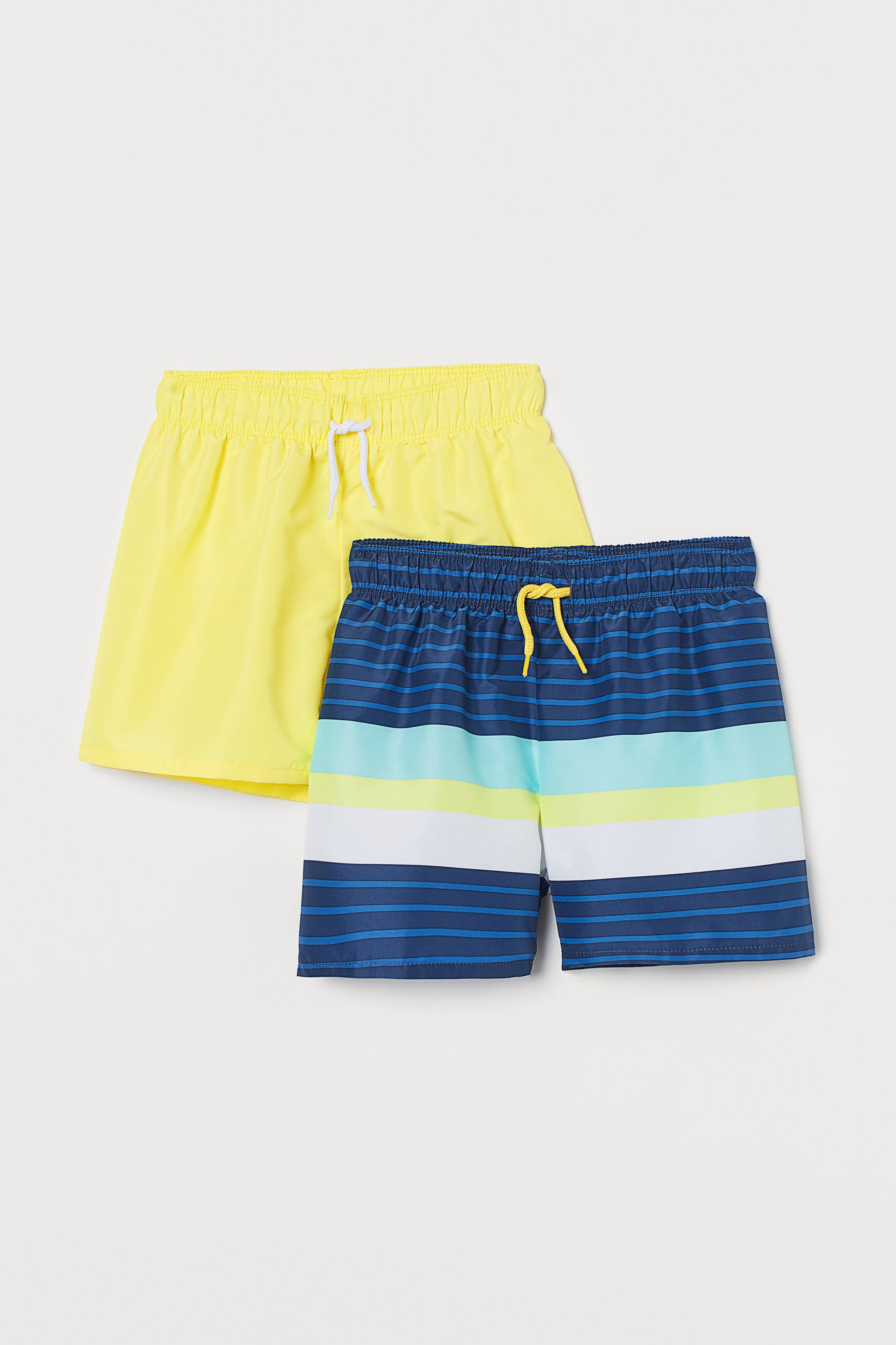 2er-Pack Badeshorts - Hellgelb/Gestreift - Kids | H&M DE