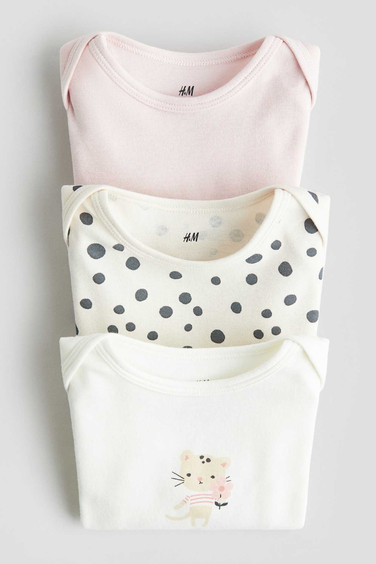 Lot de 3 cache-couches en jersey imprimé - Rose clair/pois - ENFANT | H ...