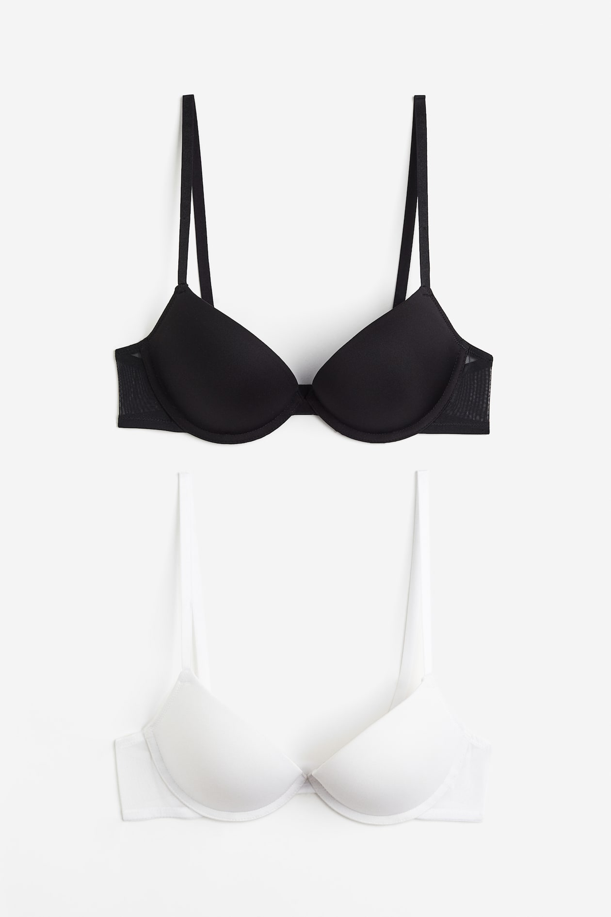 Women's Black/white 2-pack Microfiber Super Push-up Bras | H&M CA