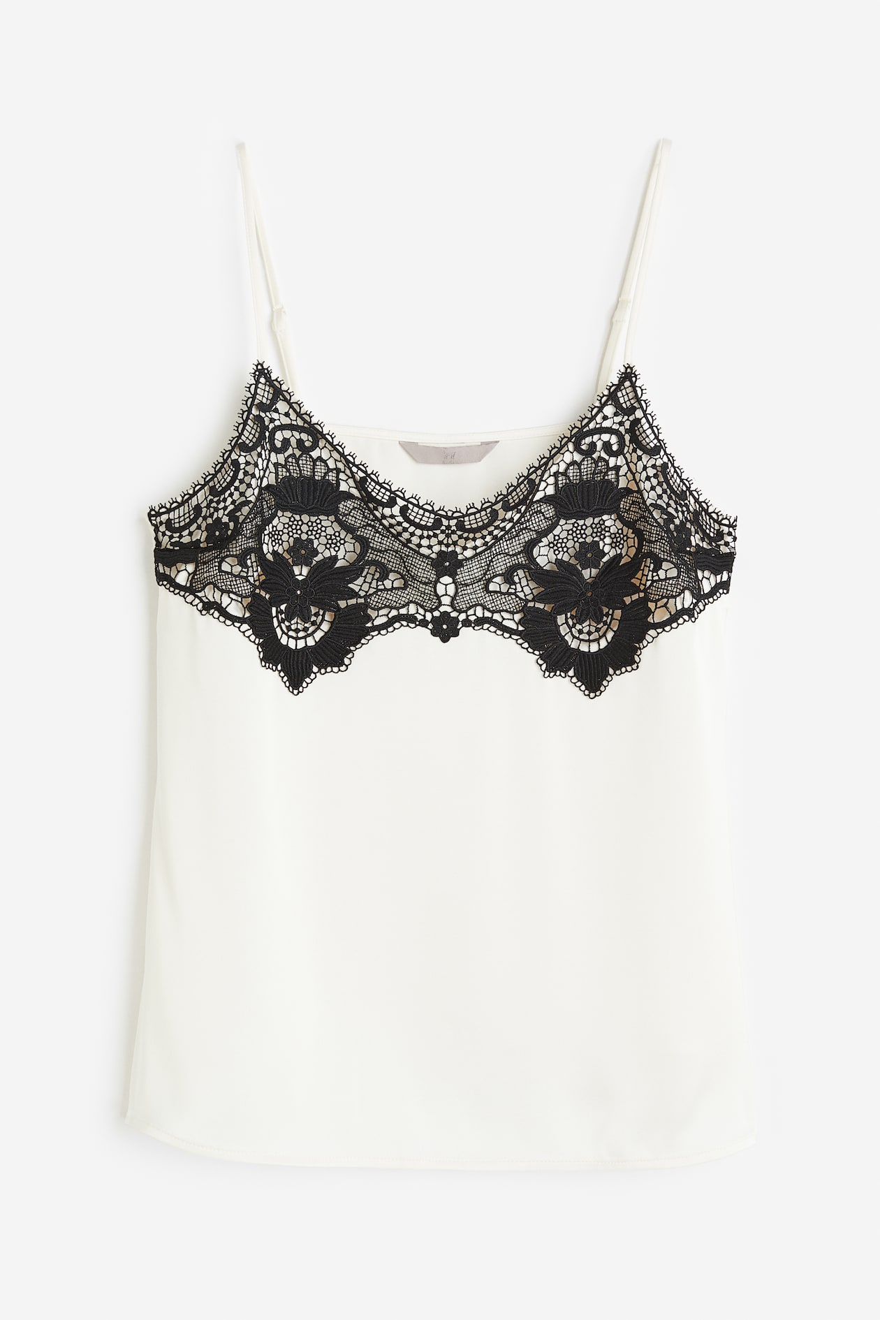 Lace-trimmed Camisole Top - Cream/black - Ladies | H&M US