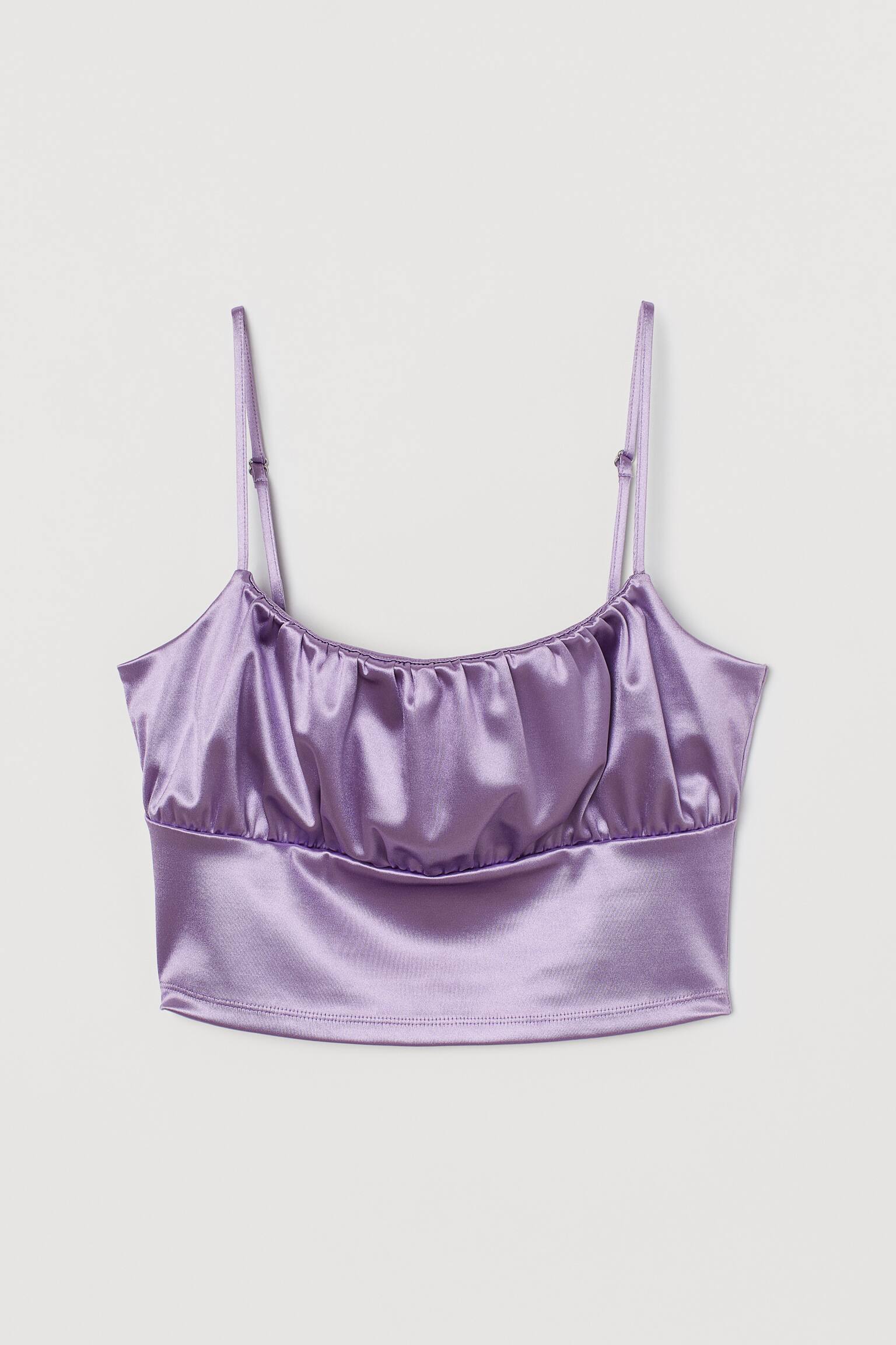 Top drapeado - Sin mangas - Corto - Lila claro - MUJER | H&M ES