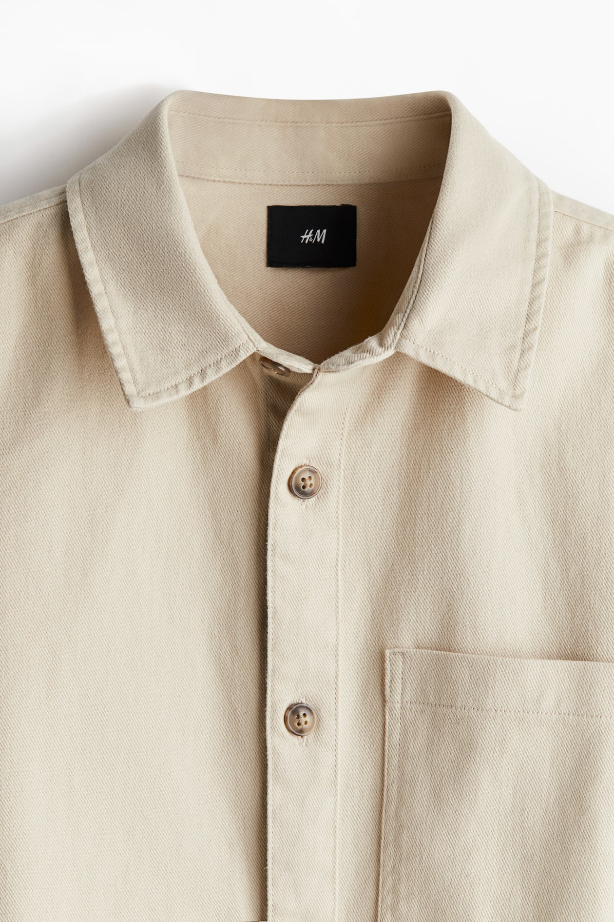 Regular-Fit Cotton Twill Overshirt - Beige - Men | H&M US