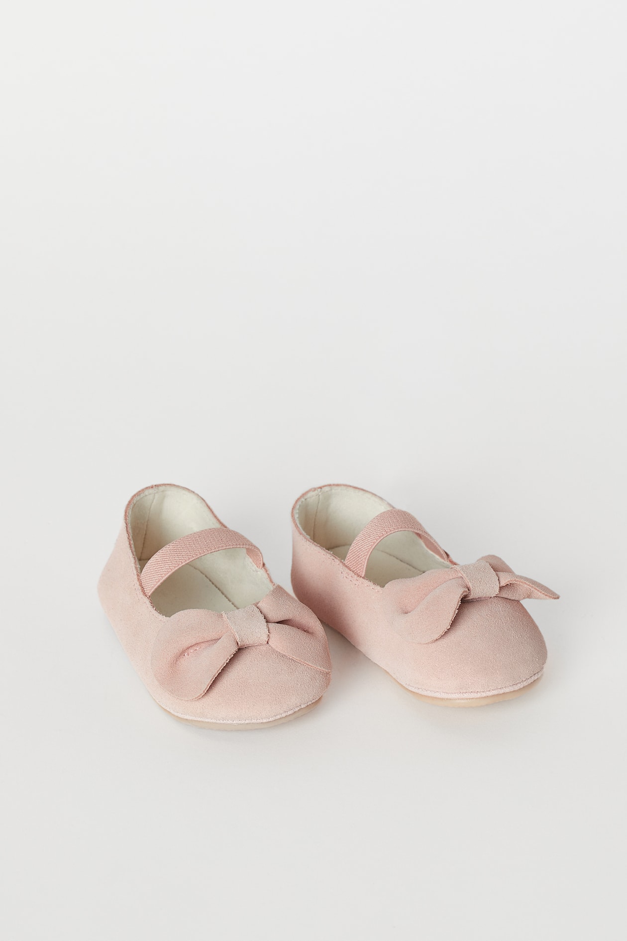 Ballerinaskor i mocka - Utan klack - Puderrosa - BARN | H&M SE