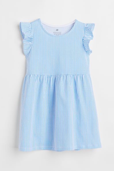 Blue/striped Cotton Jersey Dress for kids | H&M US