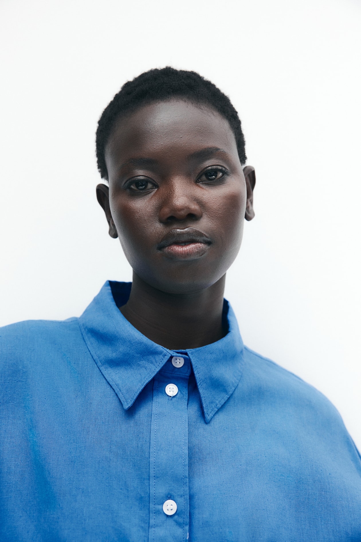 Oversized Linen-Blend Shirt - Blue - Ladies | H&M US