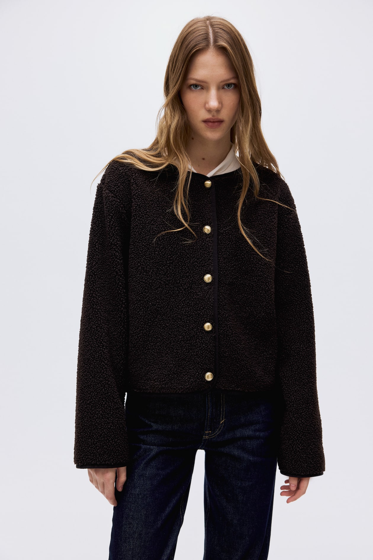 Jakke i pilé - Mørk brun - Ladies | H&M NO