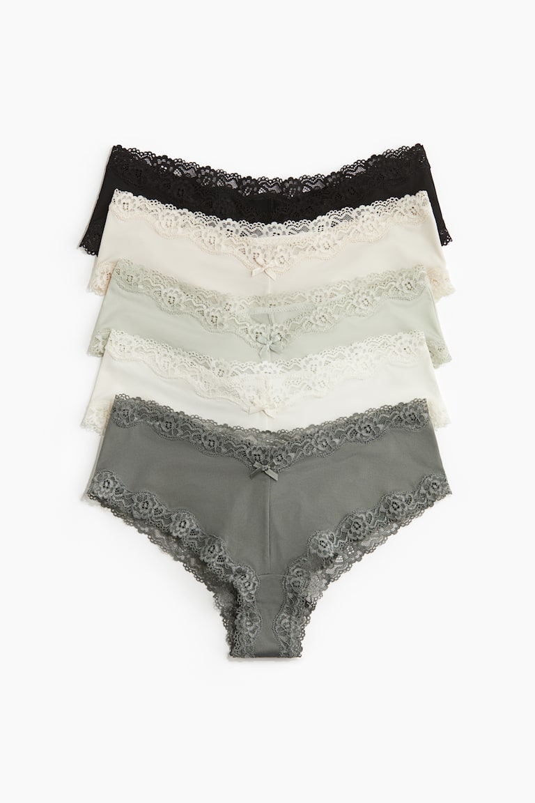 - Figi hipsters z mikrofibry 5-pak - Szarozielony/Jasnozielony - ONA ...