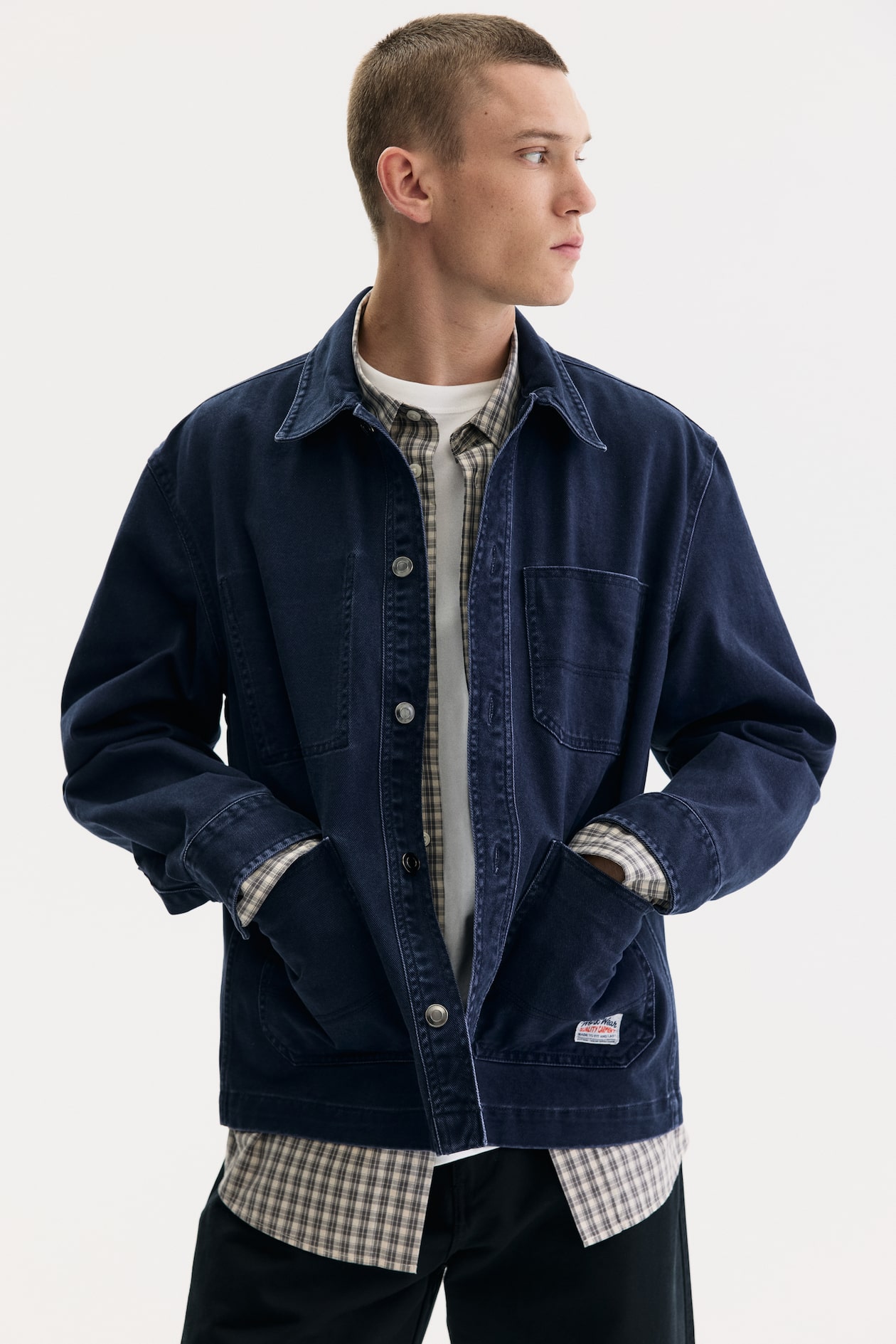 Men’s Dark blue Loose-Fit Utility Overshirt | H&M US