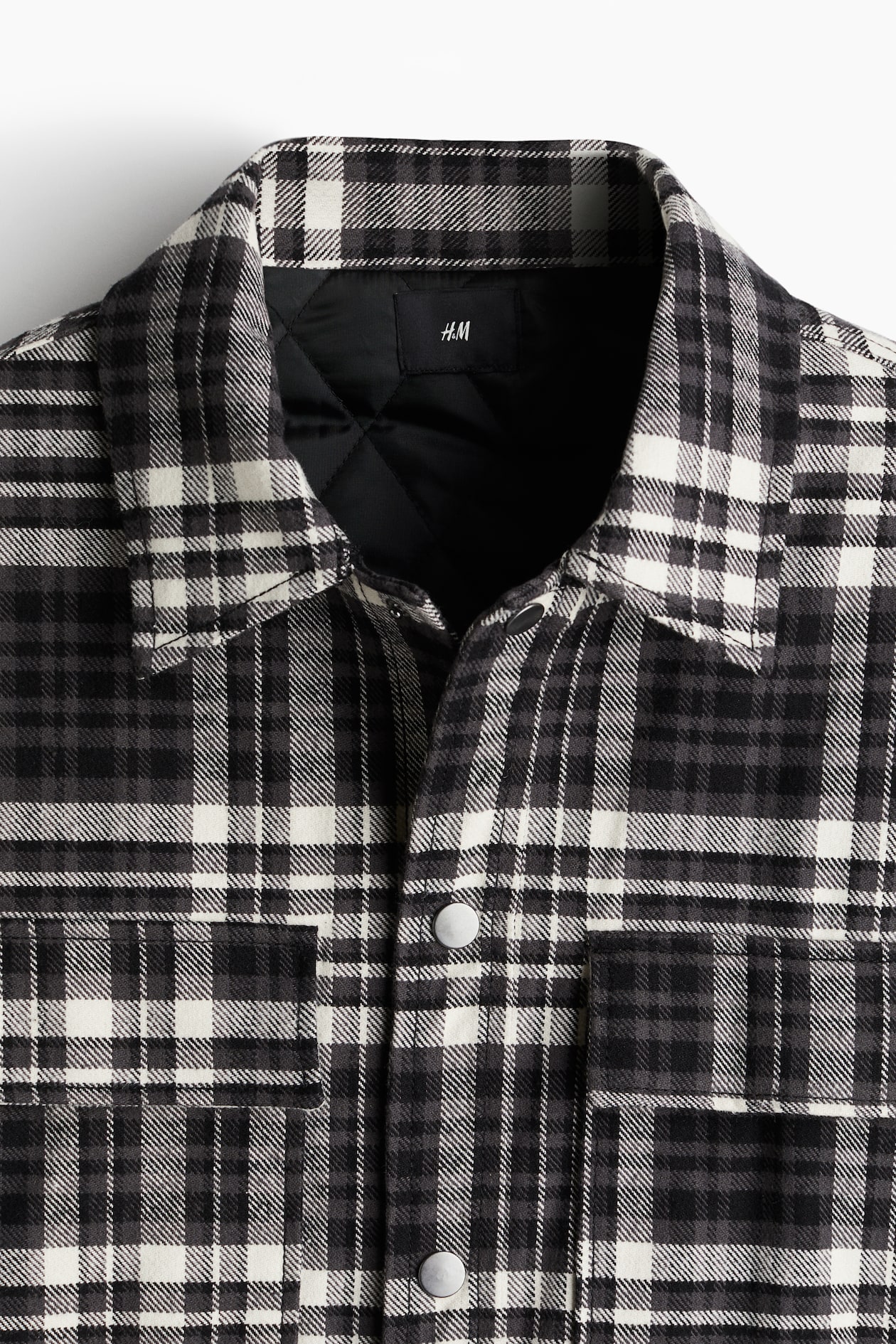 Men’s Dark gray/plaid Oversized-Fit Flannel Overshirt | H&M CA