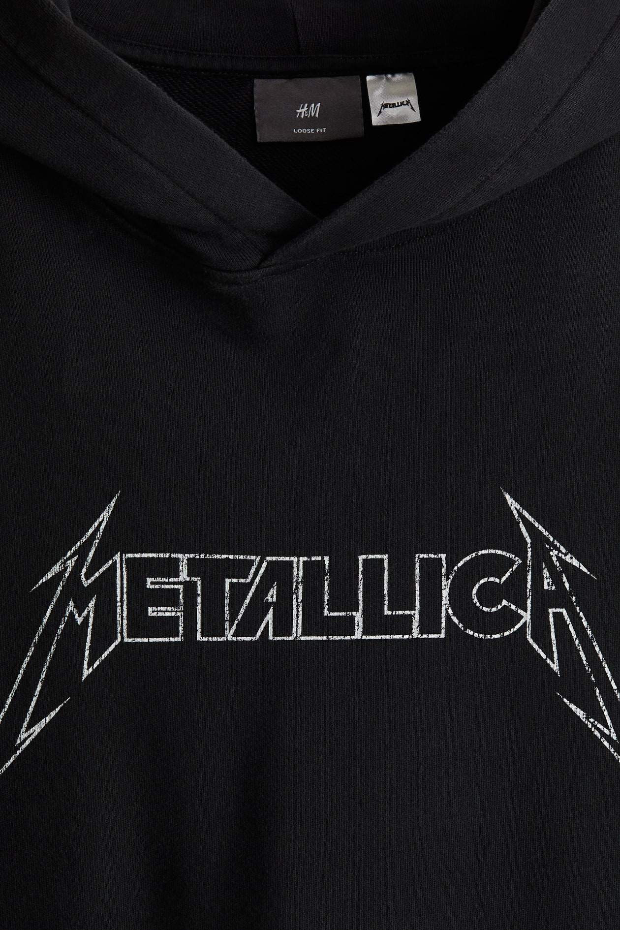 Men’s Black/Metallica Loose-Fit Printed Hoodie | H&M PH