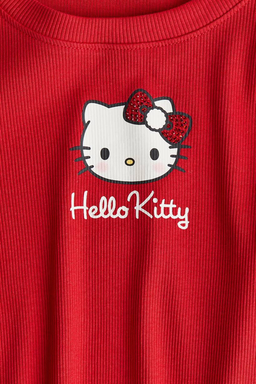 Red/Hello Kitty Jersey Top with Printed Motif for kids | H&M US