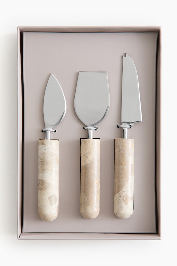 Beige 3-Piece Marble Cheese Knife Set at H&M Home | H&M CA