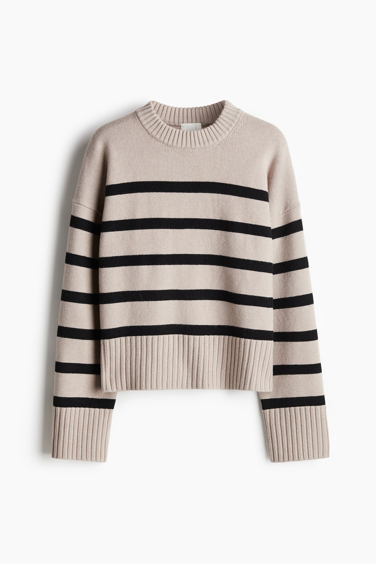Fine-Knit Sweater - Beige/striped - Ladies | H&M US