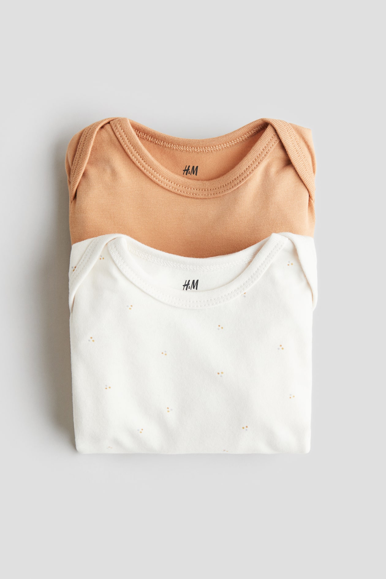 Beige/Cherries 2-pack super soft cotton envelope-neck bodysuits for ...