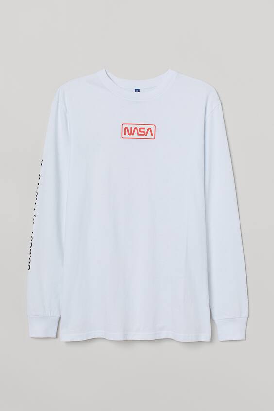 Printed Jersey Shirt - White/NASA - Men | H&M US