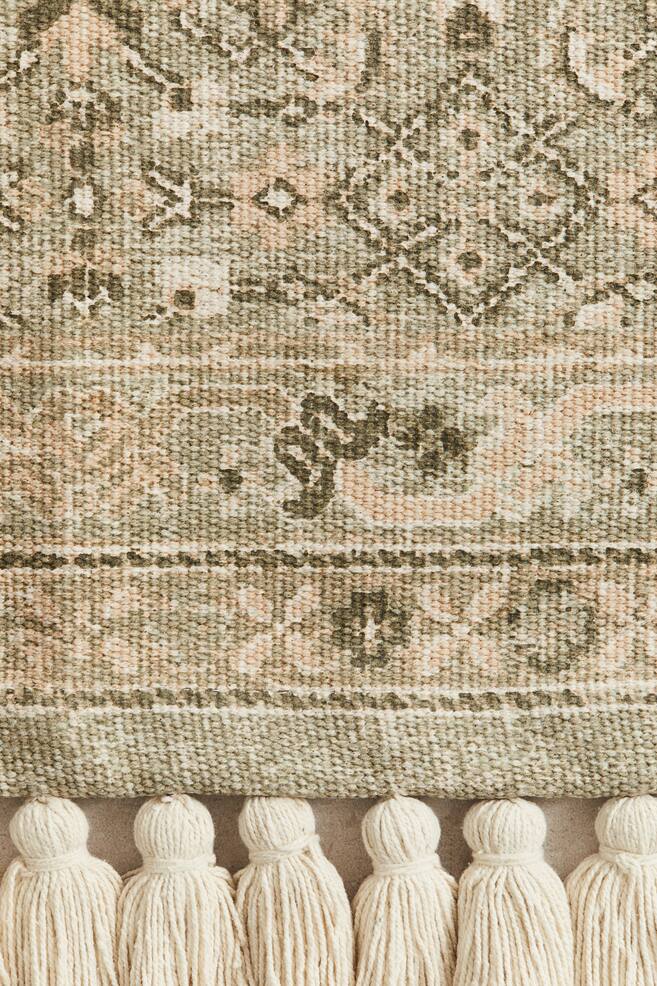 Patterned Rug with Fringe - Light dusty green/patterned - Home All | H&M US