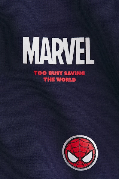 Navy blue/Marvel Comics Oversized Printed Sweatshirt for kids | H&M CA