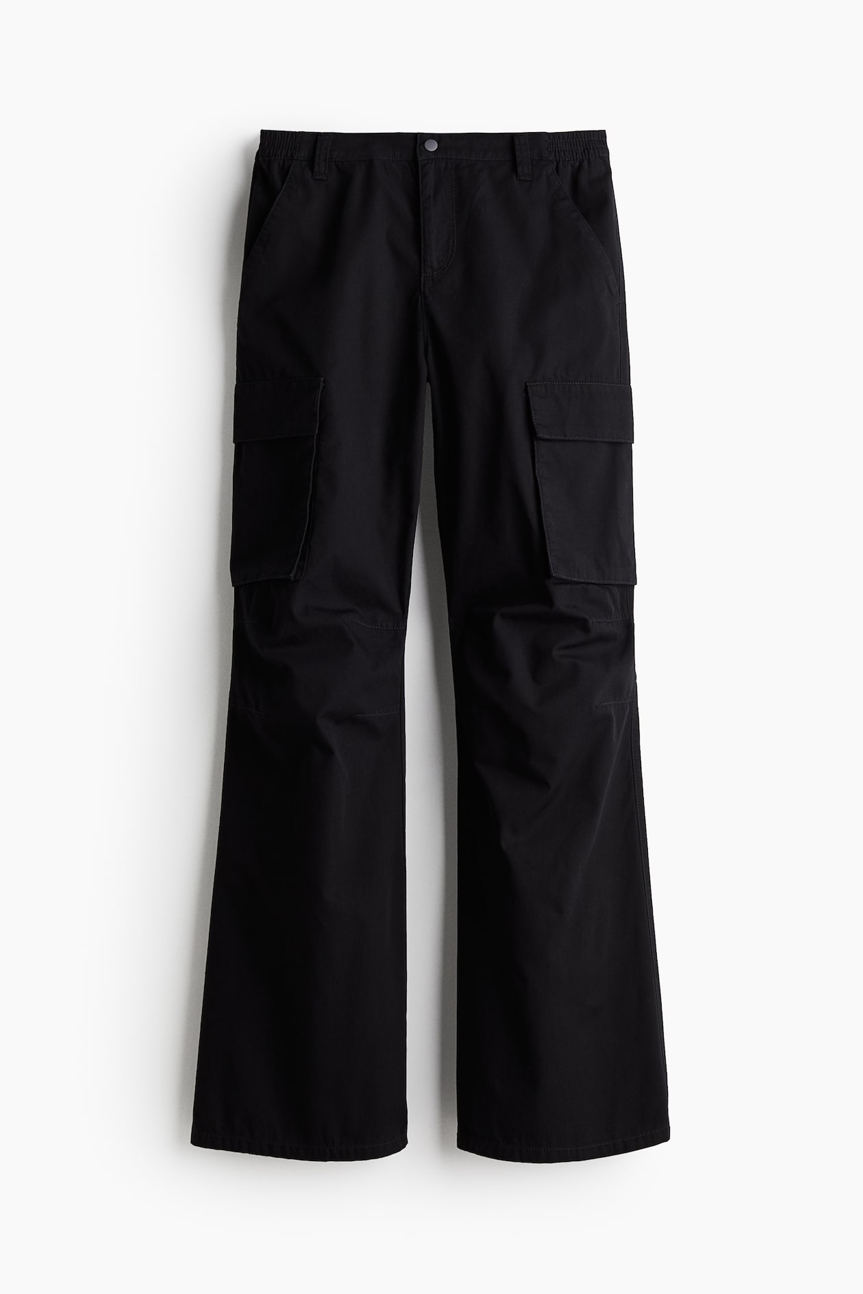 Women's Black Canvas cargo trousers | H&M GB