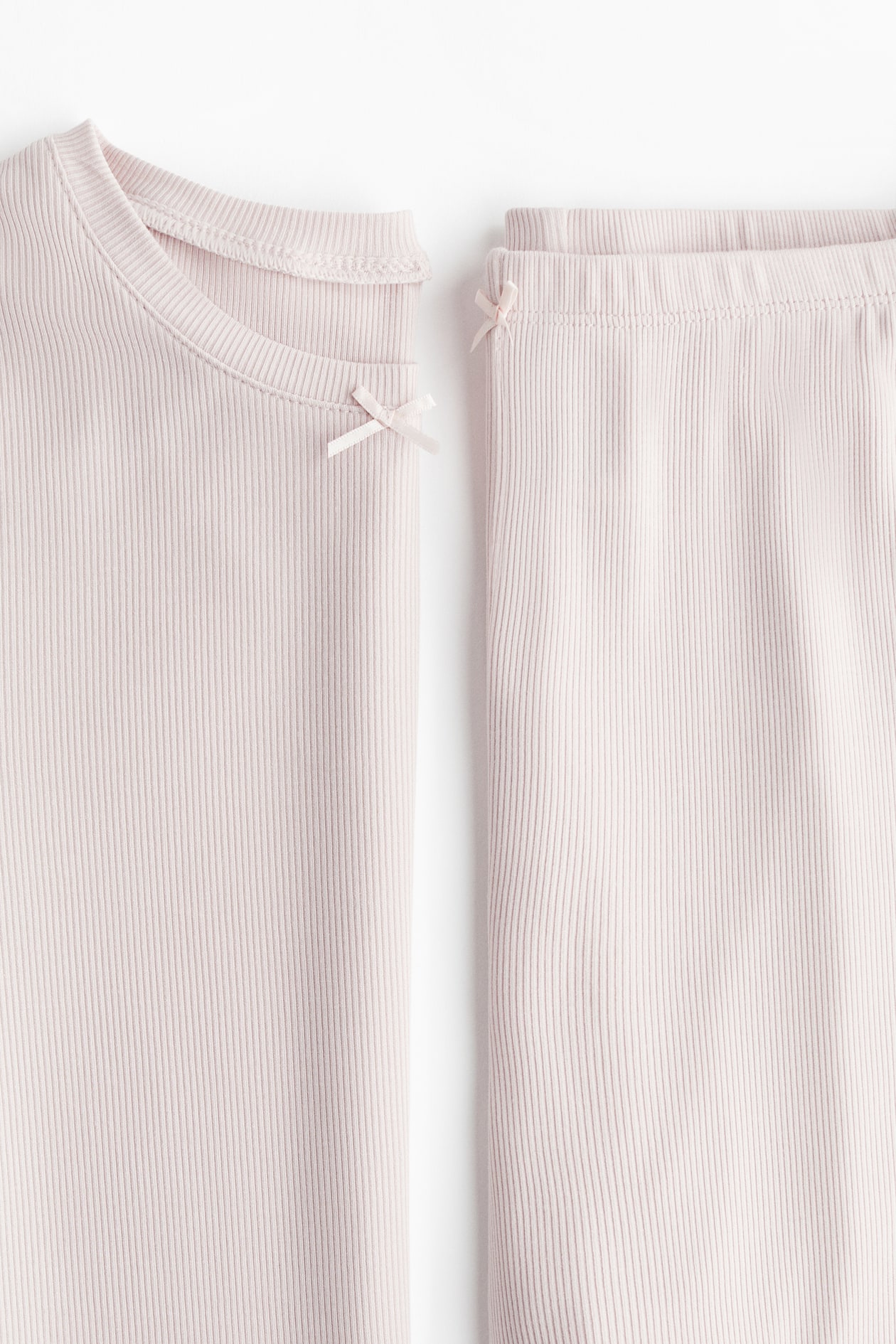 Women's Pink Ribbed modal pyjamas | H&M GB