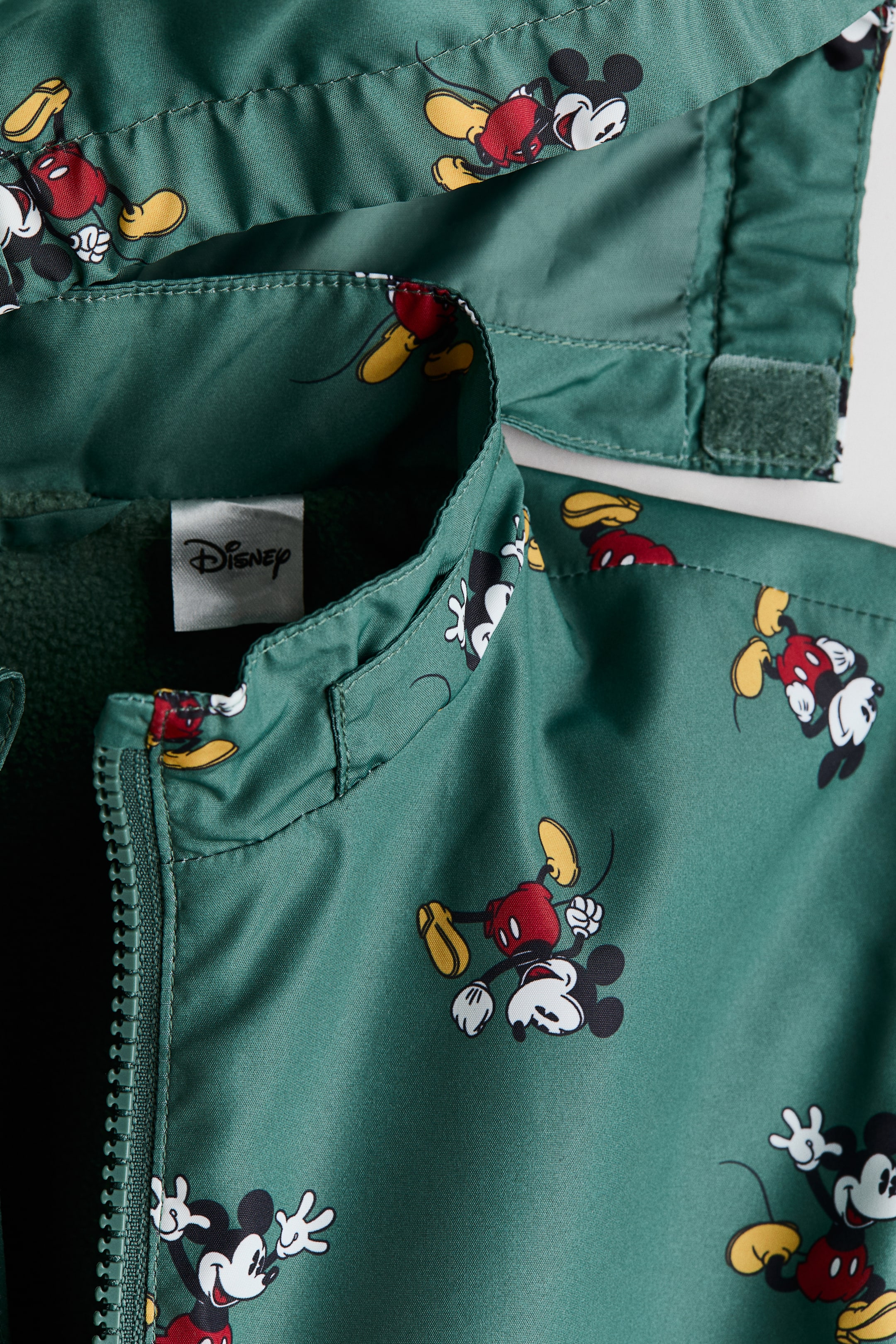 Green/Mickey Mouse Fleece-lined jacket for kids | H&M GB