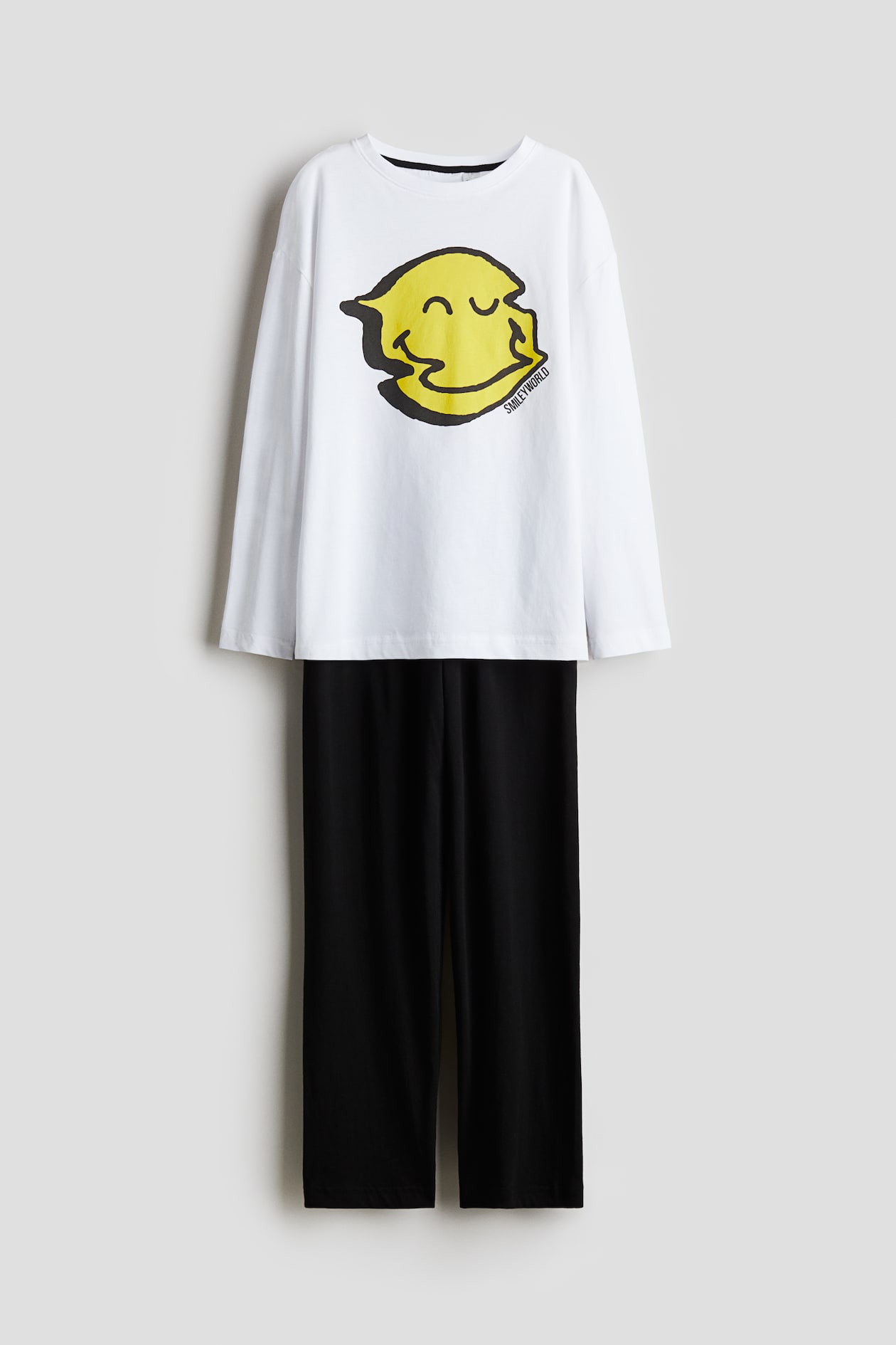 Pyjama aus Baumwolle mit Printmotiv - Weiß/Emoji - Kids | H&M DE