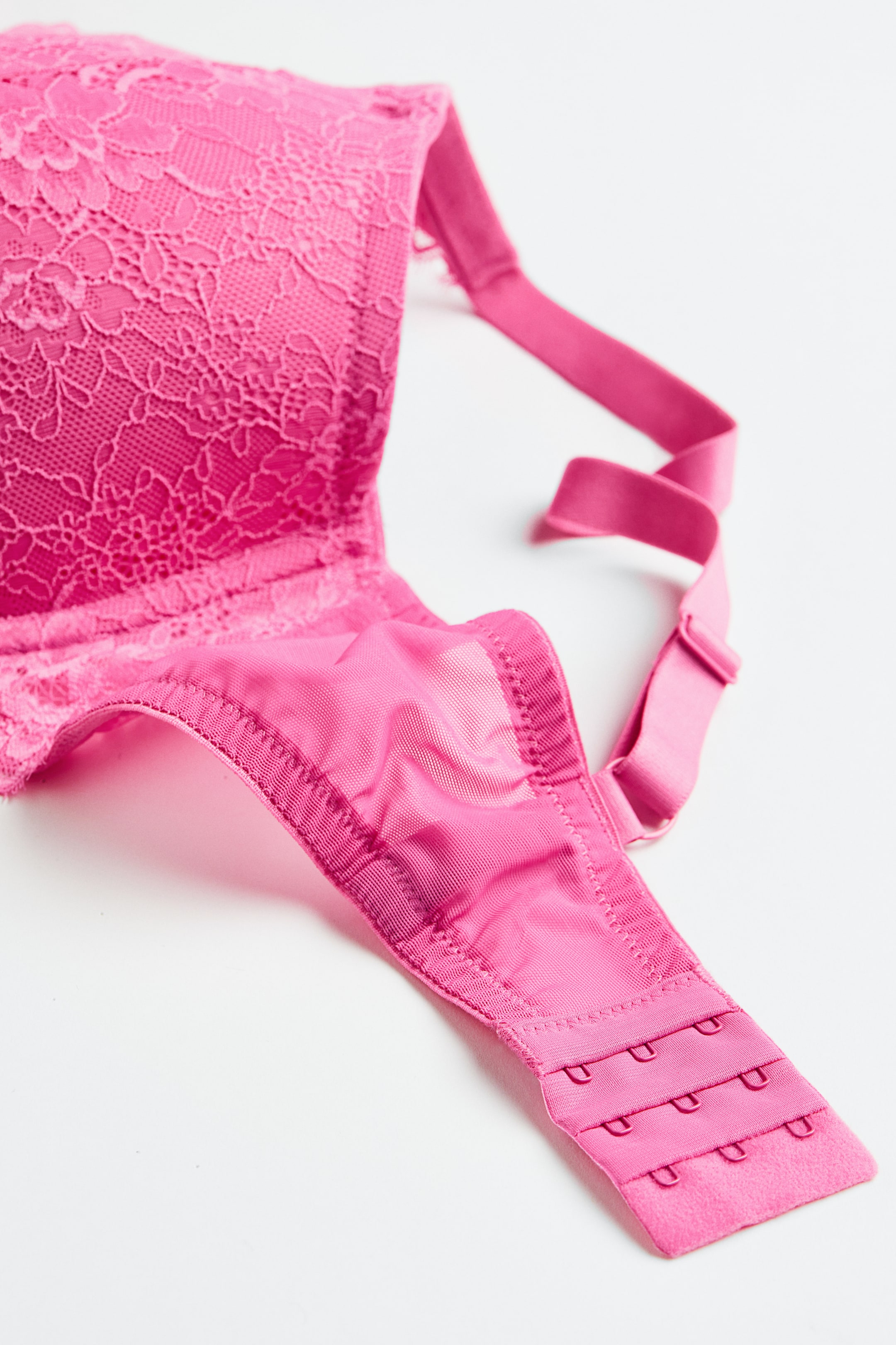 H&M+ Padded underwired lace bra - Pink - Ladies | H&M GB