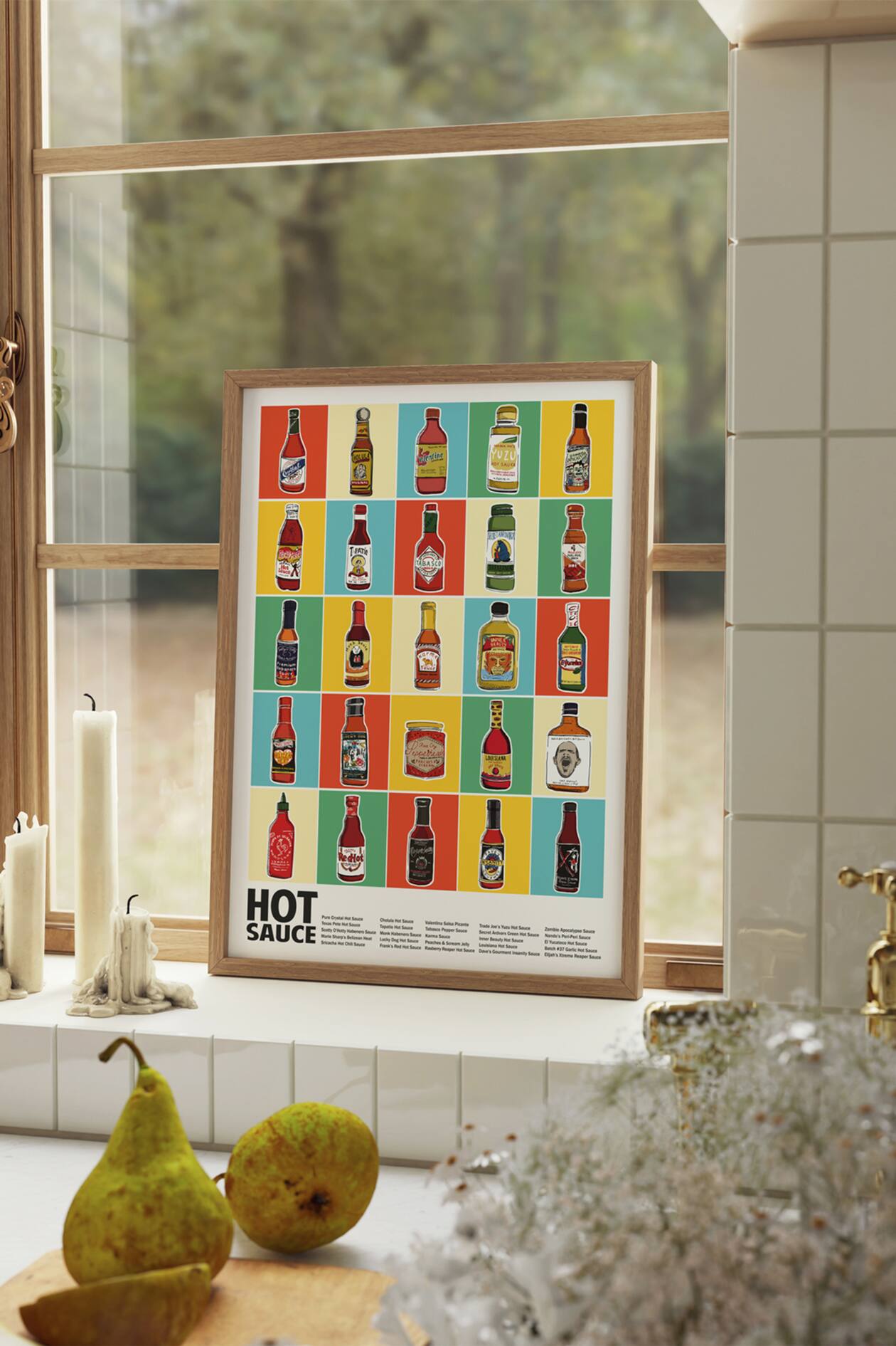 Jon Downer - Hot Sauce Squares Standard Wall Art - Mehrfarbig - Home ...