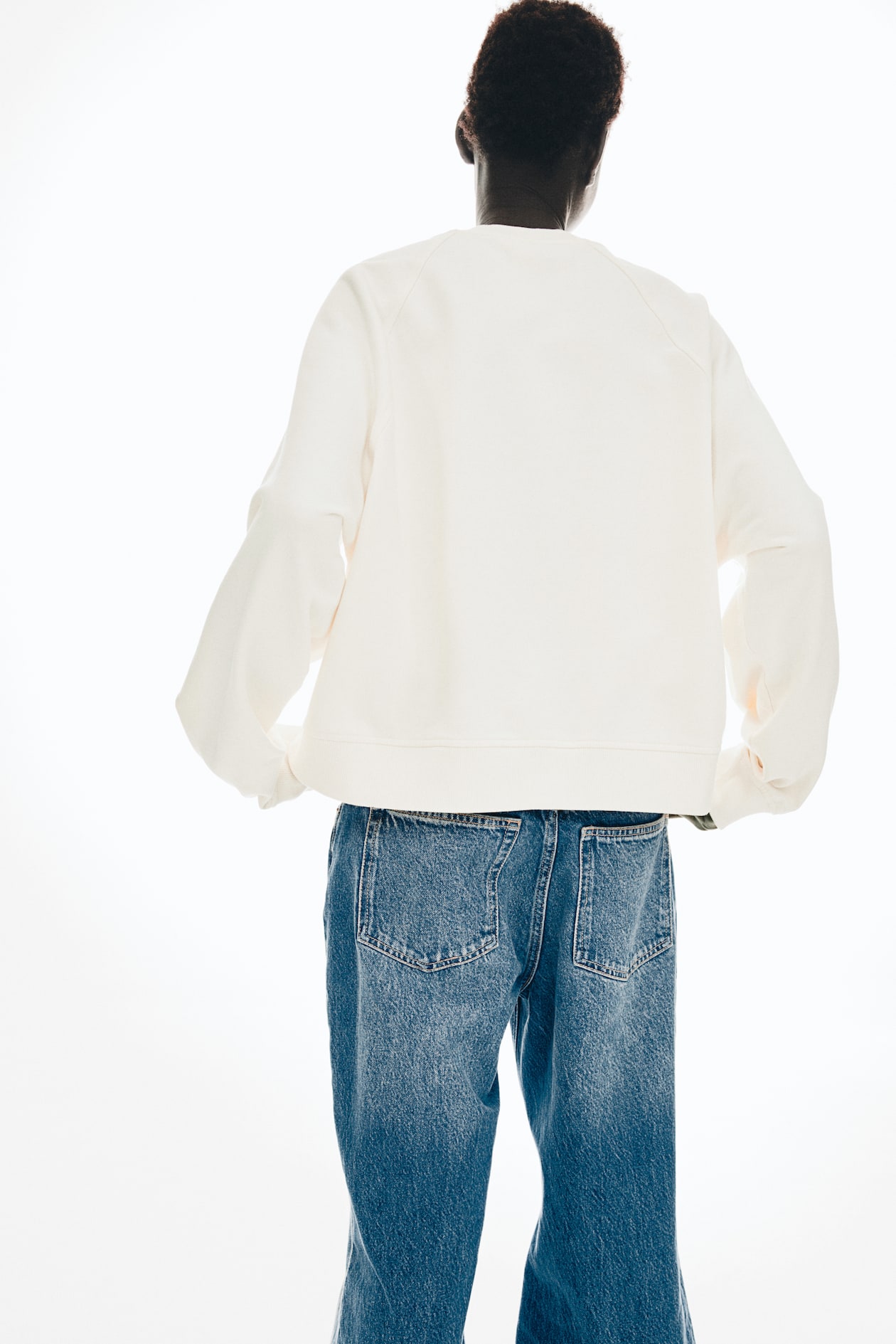 Women's Cream Washed Cotton Sweatshirt | H&M CA