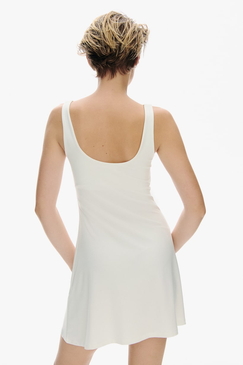 Sleeveless Microfiber Dress - White - Ladies | H&M US